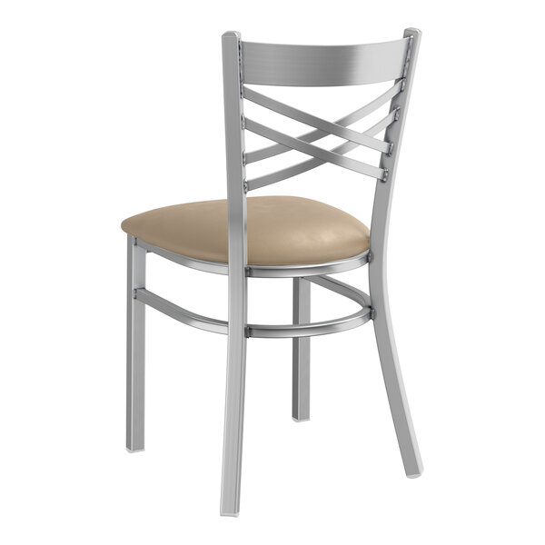 Lancaster Table & Seating Clear Coat Finish Cross Back Chair with 2 1/2 ...
