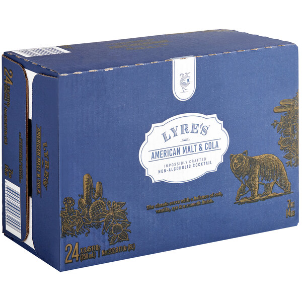 Lyre's American Malt and Cola Non-Alcoholic Mocktail 250 mL Can - 24/Case