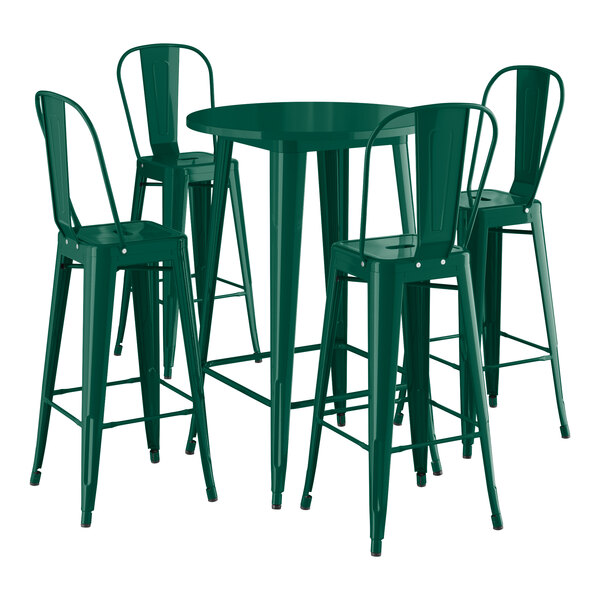 Lancaster Table & Seating Alloy Series 30" Round Emerald Green Bar ...