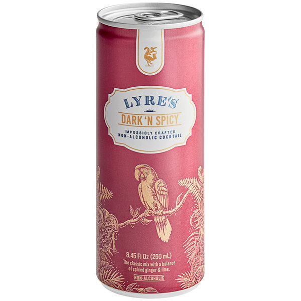 Lyre's Dark and Spicy Non-Alcoholic Mocktail 250 mL Can - 24/Case