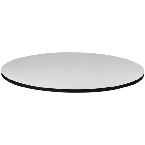 Correll 42" Round Gray Granite Finish Thermal-Fused Laminate Bar & Cafe ...