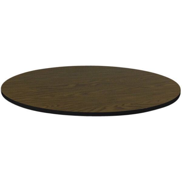 Correll 48" Round Walnut Finish Thermal-Fused Laminate Bar & Cafe Table Top