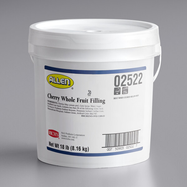 Rich's Allen Red Cherry Whole Fruit Filling - 18 lb. Pail