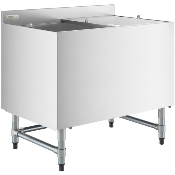 Regency 24" x 36" Stainless Steel Beer Box with Lid and 3" Backsplash ...
