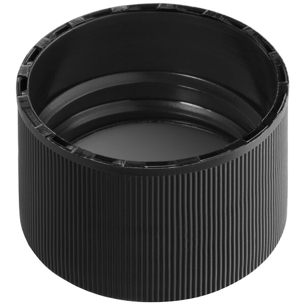 28/410 Black Continuous Thread Lid with Foam Liner
