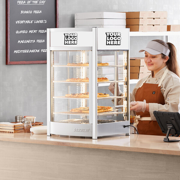 ServIt PDW12D2SC 12" Self-Service Countertop Display Warmer with 4 ...