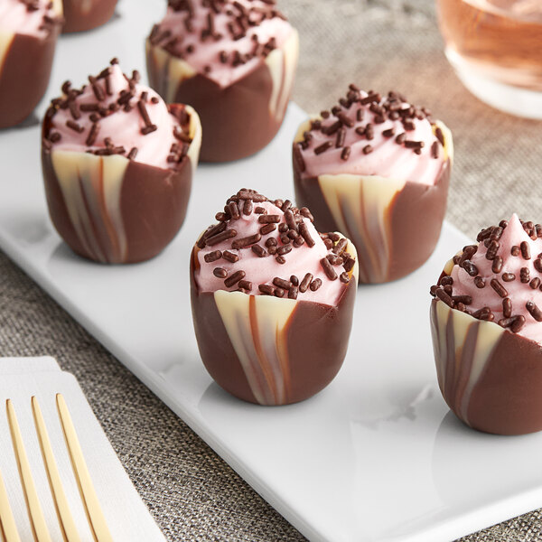 Mona Lisa Petit Four Marbled Chocolate Tulip Cup - 152/Box