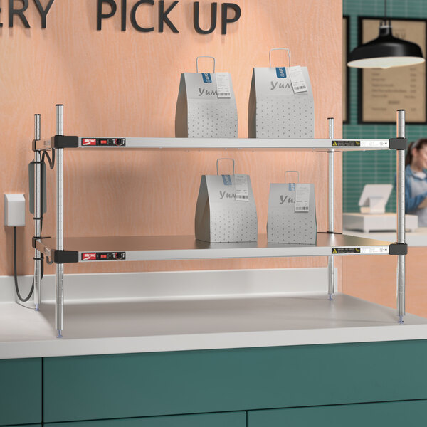 Metro Super Erecta 24" x 48" Stainless Steel Countertop 2-Shelf Heated ...