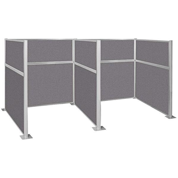 Versare Hush Panel 6' x 6' Slate H/W-Shape Double Cubicle