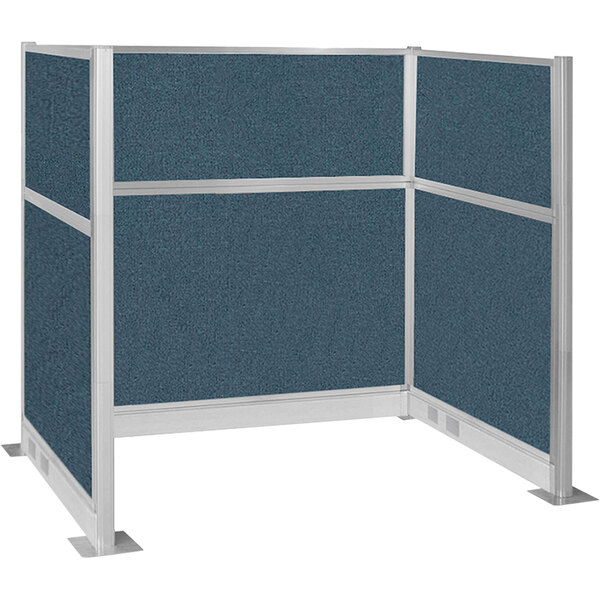 Versare Hush Panel 6' x 4' Caribbean U-Shape Cubicle with Electric Channel