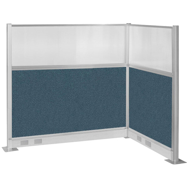 Versare Hush Panel 6' x 4' Caribbean L-Shape Cubicle with Window and ...