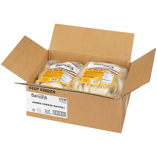 Bernardi Jumbo Round Semolina Flour Cheese Ravioli 5 lb. - 2/Case