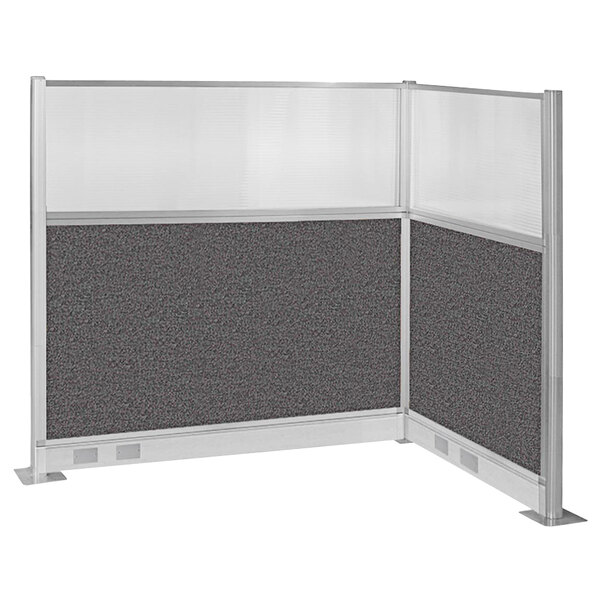 Versare Hush Panel 6' x 4' Charcoal Gray L-Shape Cubicle with Window ...