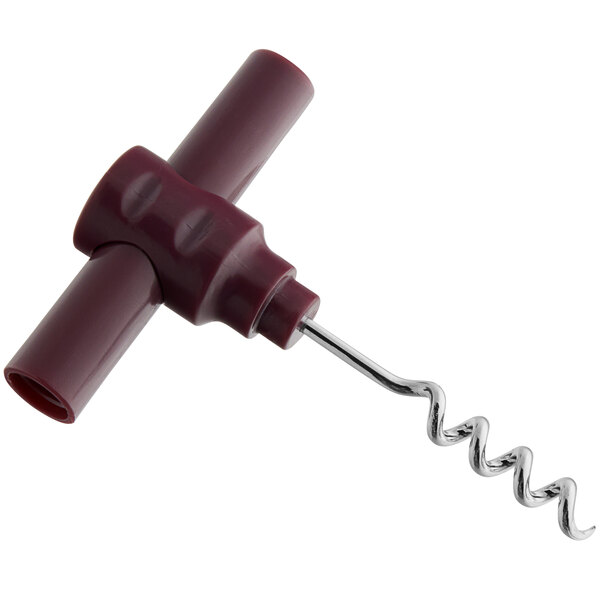 Choice Burgundy Plastic Pocket Corkscrew