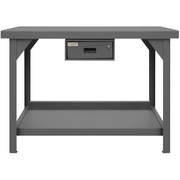 Durham Mfg 30" x 48" 2 Shelf Extra Heavy-Duty Steel Workbench with ...
