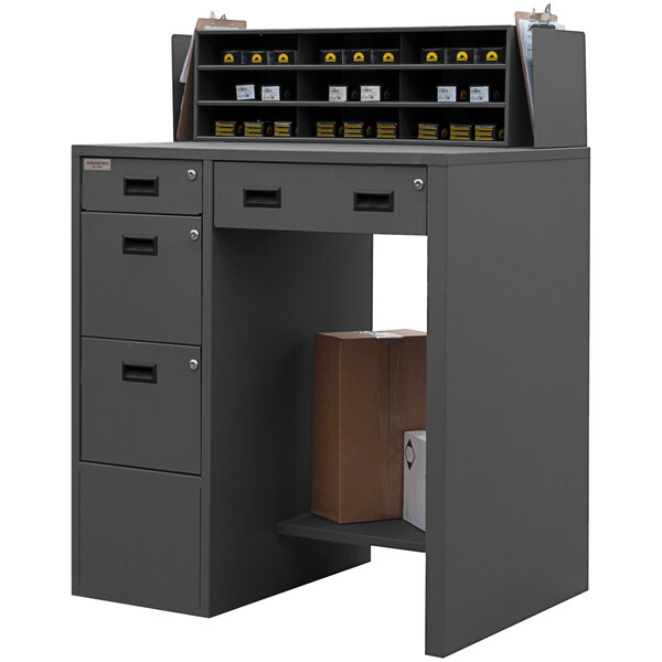 Durham Mfg 29" x 39" x 55 5/8" 4 Drawer Shop Desk with Bottom Shelf ...
