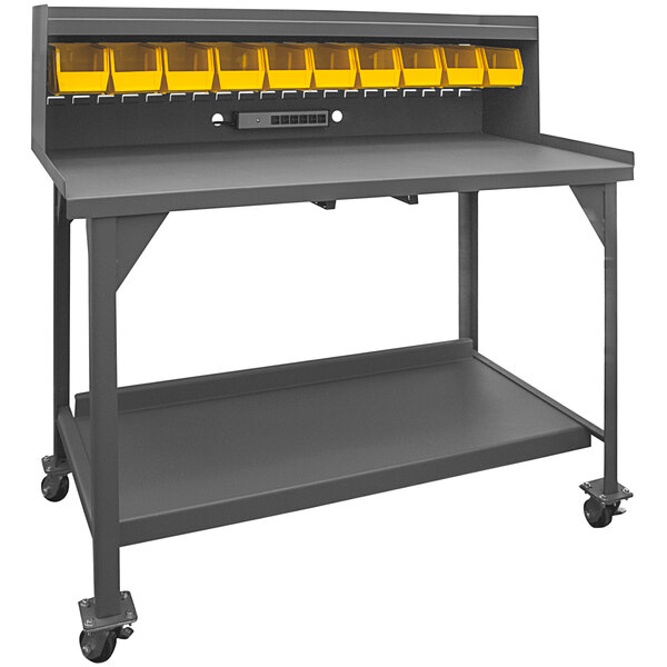 Durham Mfg 30" x 60" 2 Shelf Mobile Heavy-Duty Steel Workbench with ...