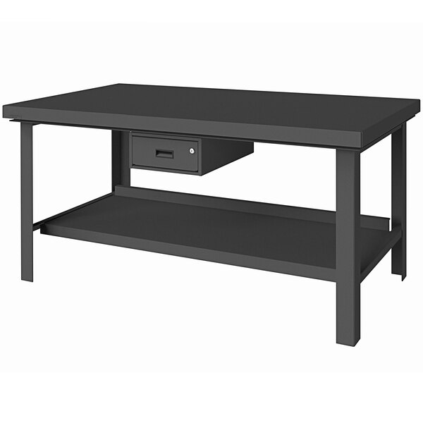 Durham Mfg 36" x 72" 2 Shelf Extra Heavy-Duty Steel Workbench with ...