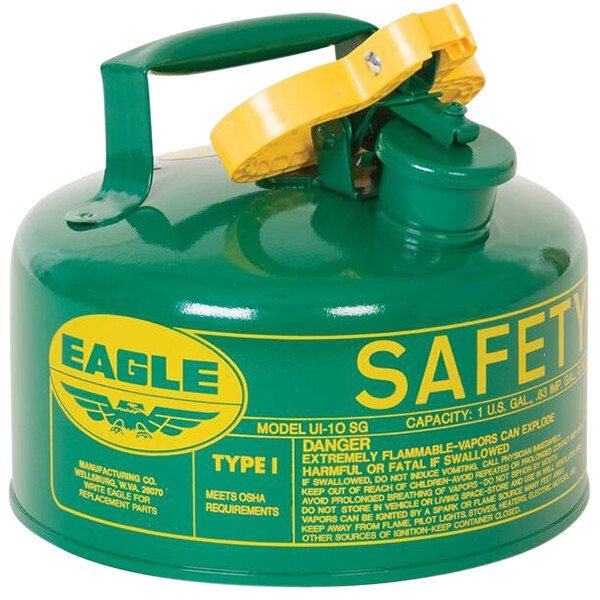 Eagle Manufacturing 1 Gallon Type I Green Steel Oil Safety Can with ...