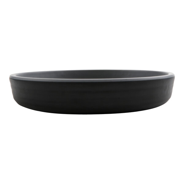 GET Roca Matte 5" Black Melamine Round Plate - 48/Case
