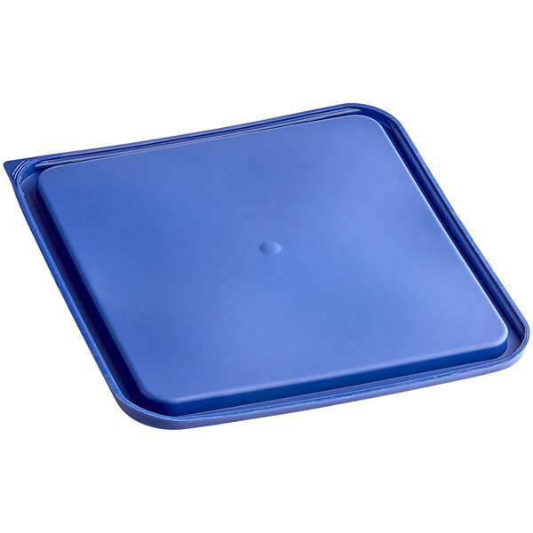 Vigor 5.5 Gallon Square Blue "Ice Only" Ice Tote Lid
