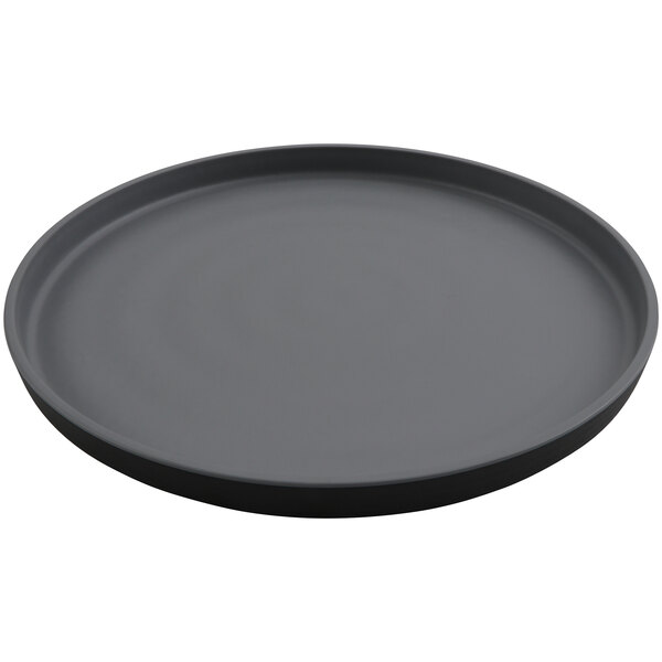 GET Roca Matte 11" Black Melamine Round Plate - 12/Case
