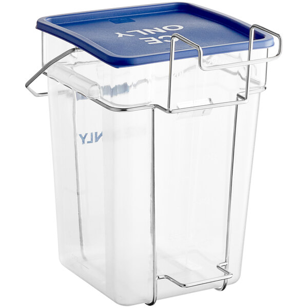 Vigor 5.5 Gallon Polycarbonate Square Ice Tote with Hanging Cradle and Lid