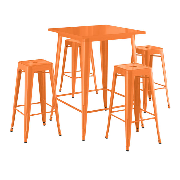 Lancaster Table & Seating Alloy Series 31 1/2" x 31 1/2" Amber Orange ...