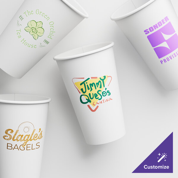 Customizable 16 oz. Single Wall Paper Hot Cup - 700/Case