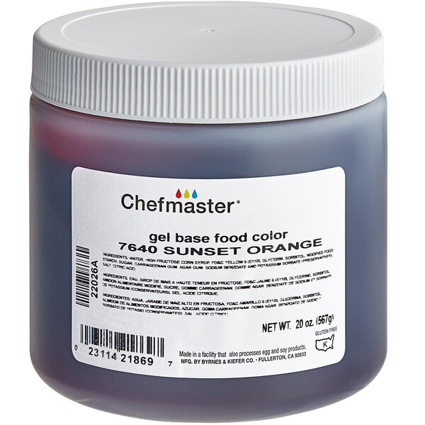 Chefmaster Sunset Orange Gel Food Coloring 20 oz.
