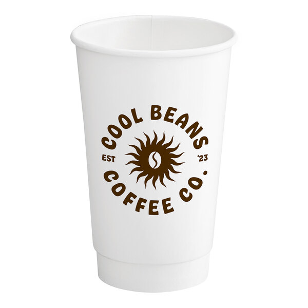 Customizable 16 oz. Smooth Double Wall Paper Hot Cup - 260/Case