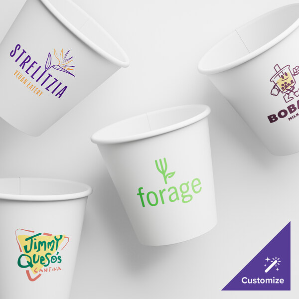 Customizable 8 oz. Single Wall Paper Hot Cup - 700/Case