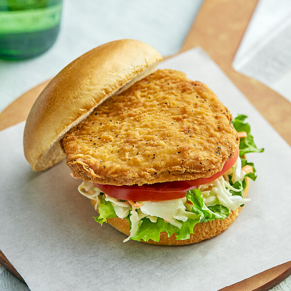 Tindle 4.2 oz. Plant-Based Vegan Breaded Chicken Patty 2 lb. - 4/Case