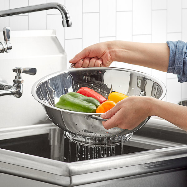 Choice 8 Qt. Stainless Steel Colander with Base and Handles