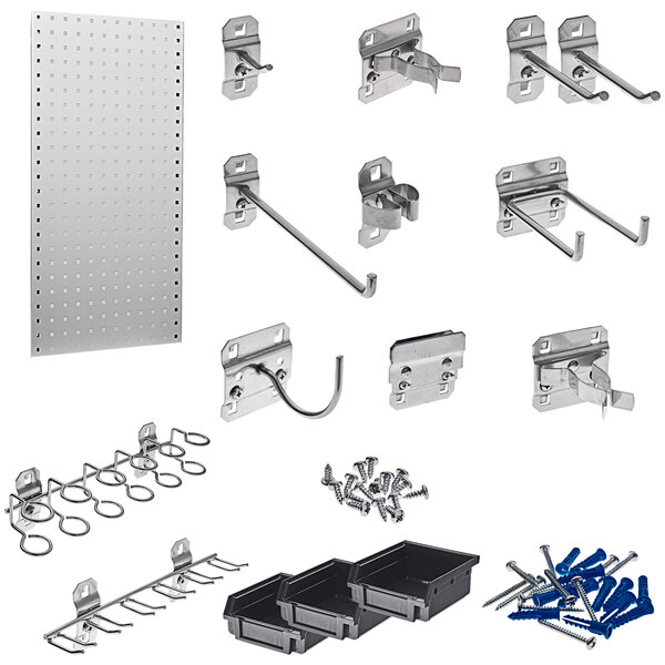 Triton Products 18" x 36" White Steel LocBoard with 18 Hooks