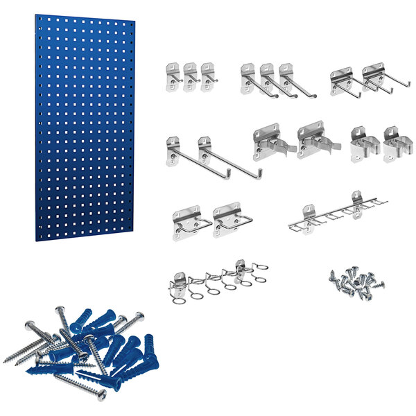 Triton Products 18" x 36" Blue Steel LocBoard with 18 Hooks