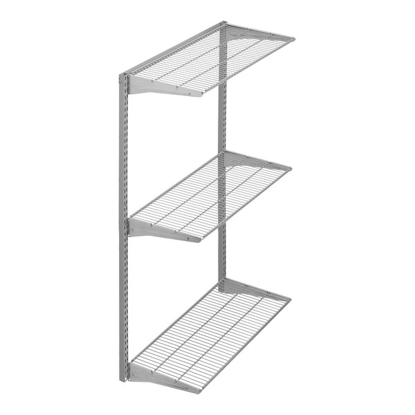 Triton Products 33" x 14 1/2" x 63" Wire 3-Shelf Modular Wall Mount Storage