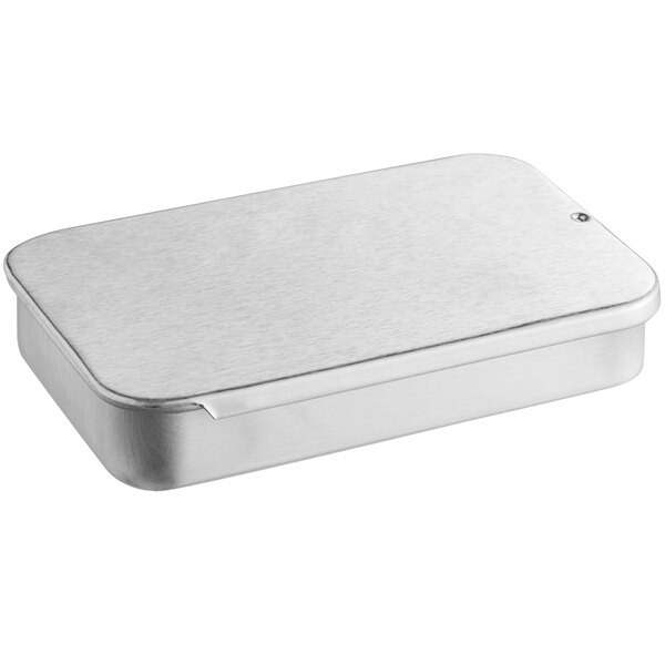 3 3/16" x 1 15/16" x 1/2" Silver Medium Tin with Slide Top - 240/Case