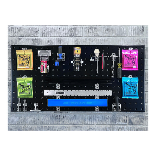 Triton Products 18" x 36" Black Steel LocBoard with 28 Hooks and 2 Bins ...