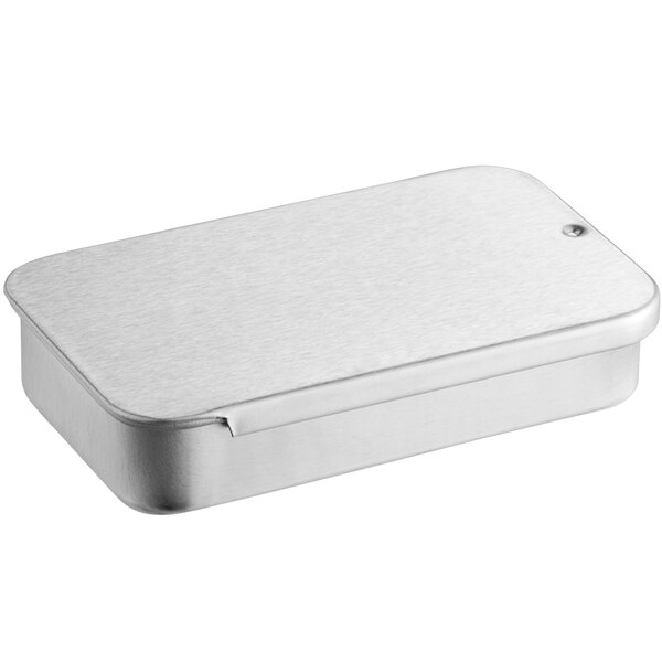 2 3/4" x 1 5/8" x 1/2" Silver Medium Tin with Slide Top - 300/Case