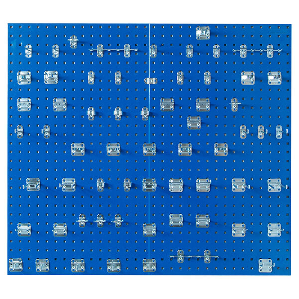 Triton Products 24" x 42 1/2" Blue Steel LocBoard with 63 Hooks - 2/Pack