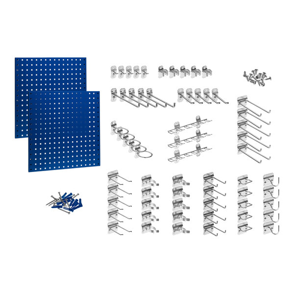 Triton Products 24" x 24" Blue Steel LocBoard with 46 Hooks - 2/Pack