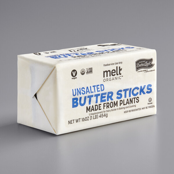 Melt Organic Plant-Based Vegan 1 lb. Unsalted Butter Stick - 36/Case