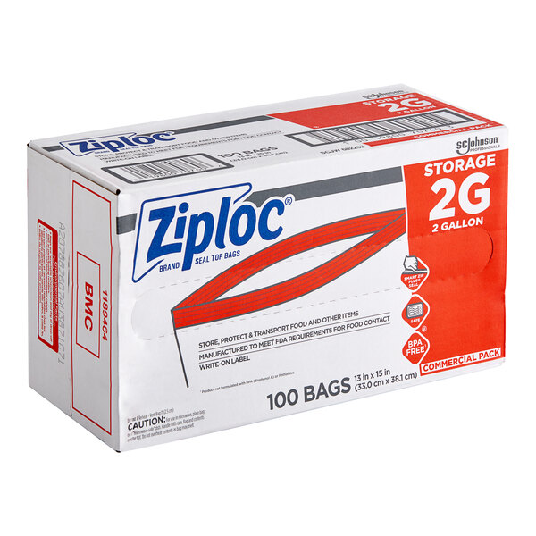 Ziploc® 2 Gallon Storage Bags (100 Case) - WebstaurantStore