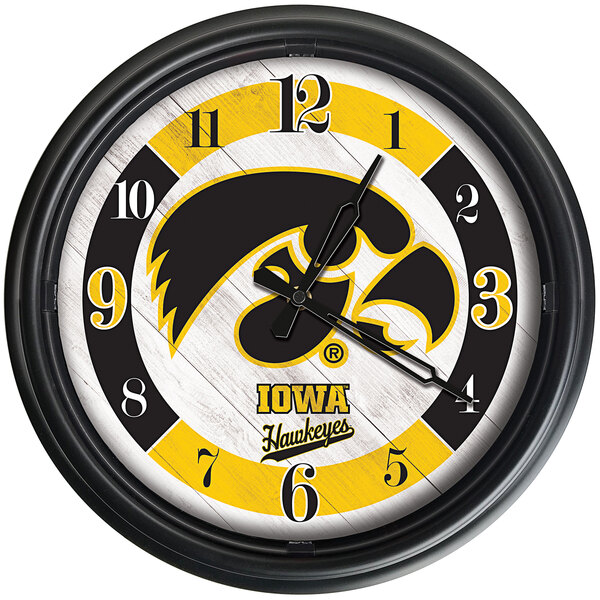 Holland Bar Stool 14" University of Iowa Indoor / Outdoor LED Wall Clock