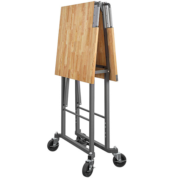 Cosco SmartFold 52" x 24" Portable Folding Workbench with Hardwood Top ...