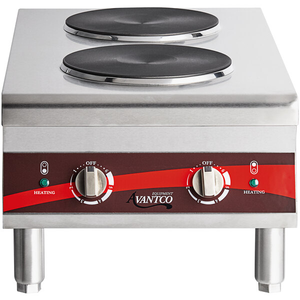Avantco CER-400 4-Burner Solid French-Style Countertop Electric Range ...