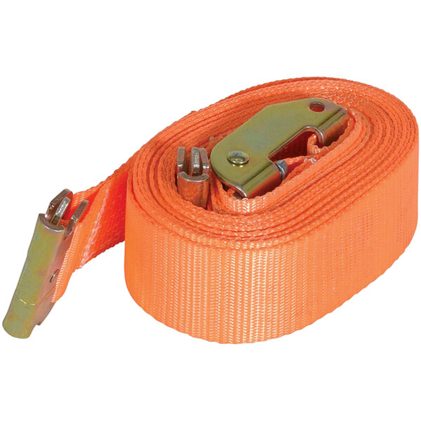 Vestil 16' Orange Polyester Cam Cargo Strap with E-Clip STRAP-16-CE