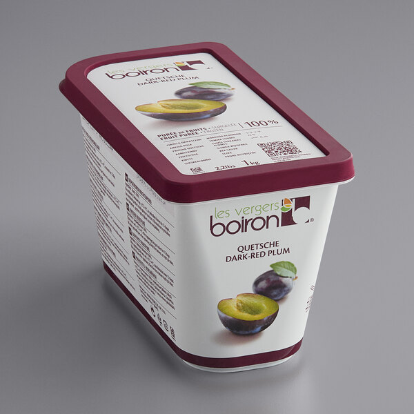 Les Vergers Boiron Dark Red Plum 100% Fruit Puree 2.2 lb.