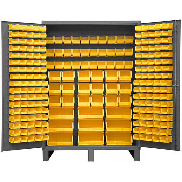Durham Mfg 60" x 24" x 84" Storage Cabinet with 227 Yellow Bins SSC-227-95